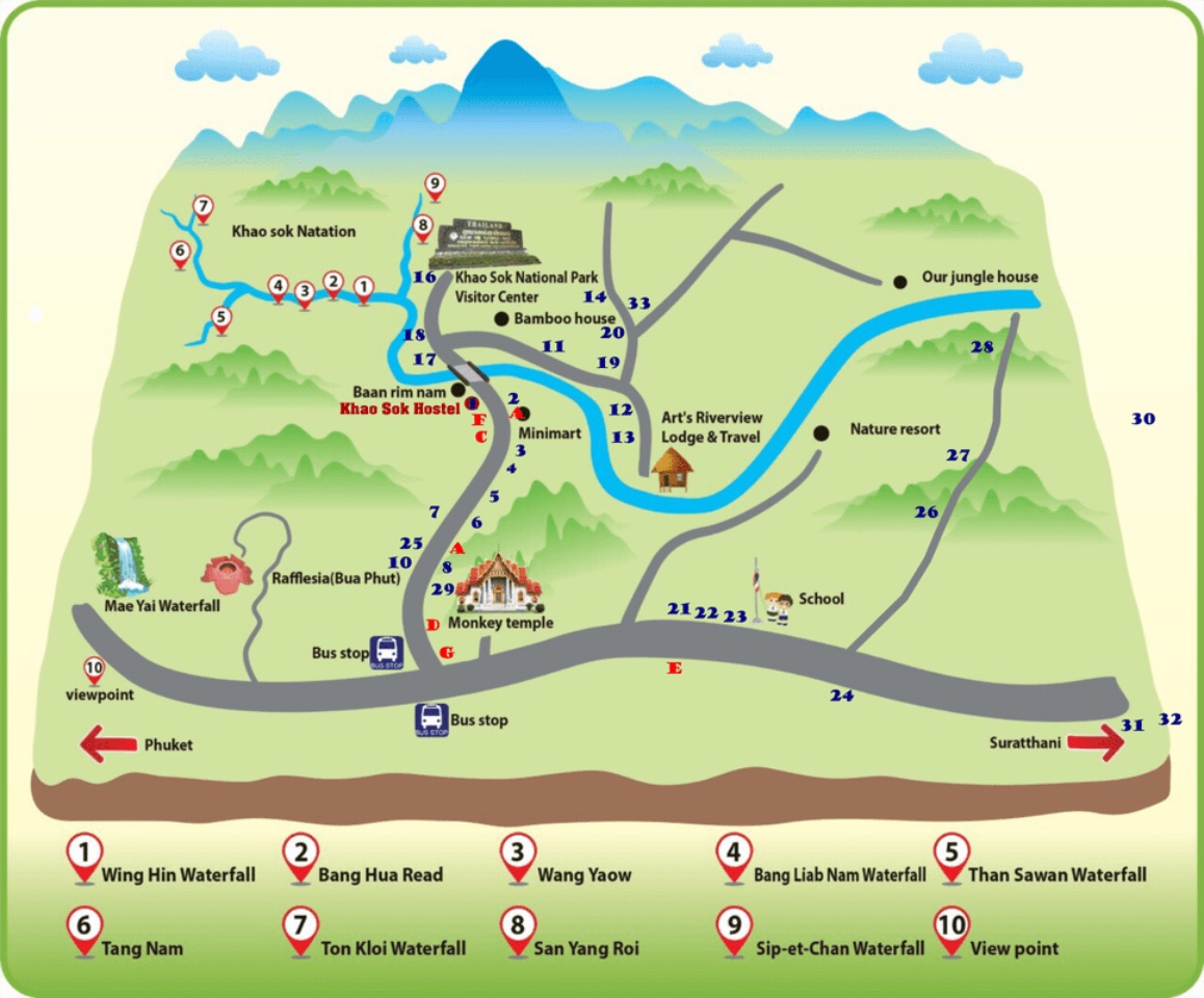 Khao Sok National Park Map